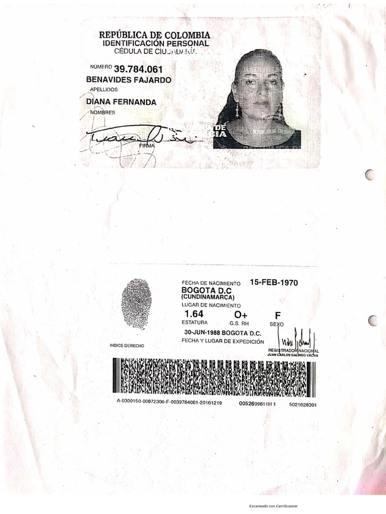 Cedula Diana Benavides | PDF