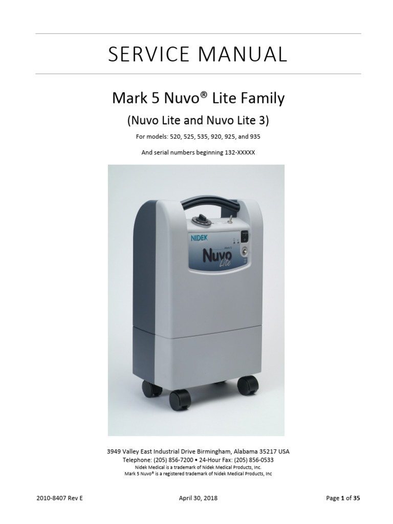 Mark 5 Nuvo Lite Family Service Manual | PDF | Electrical Engineering ...