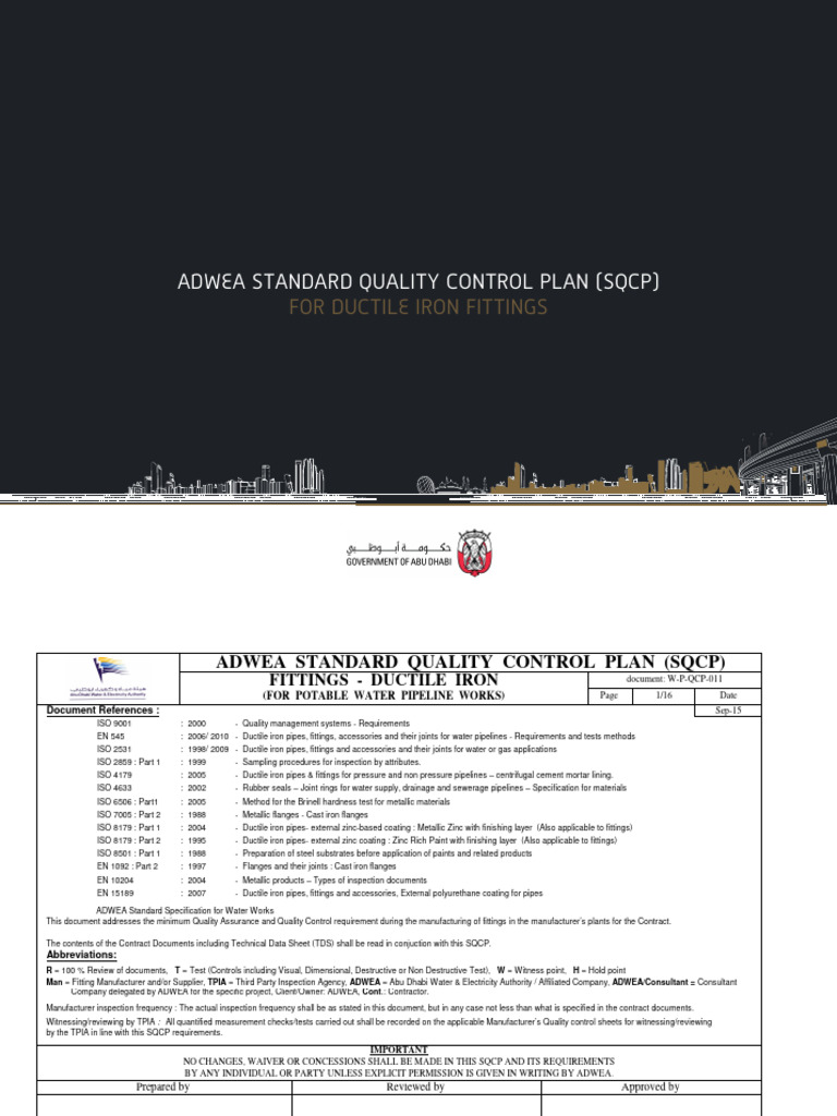 Adwea Standard Quality Control Plan (SQCP) : For Ductile Iron Fittings ...