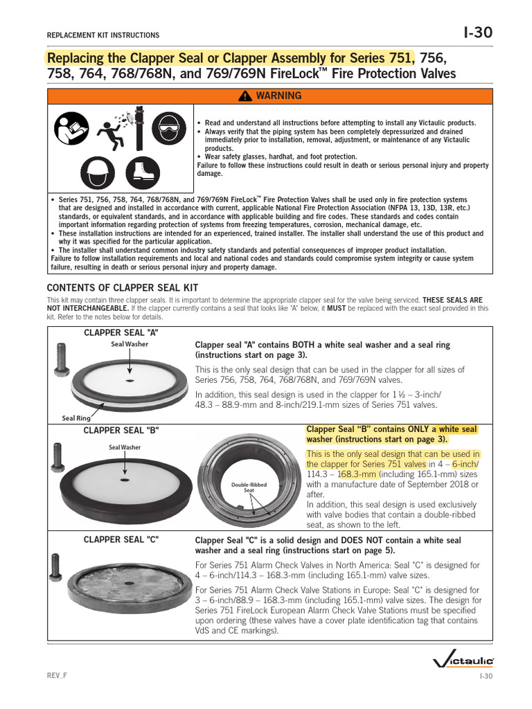 Replacing The Clapper Seal or Clapper Assembly For Series 751, 756, 758 ...
