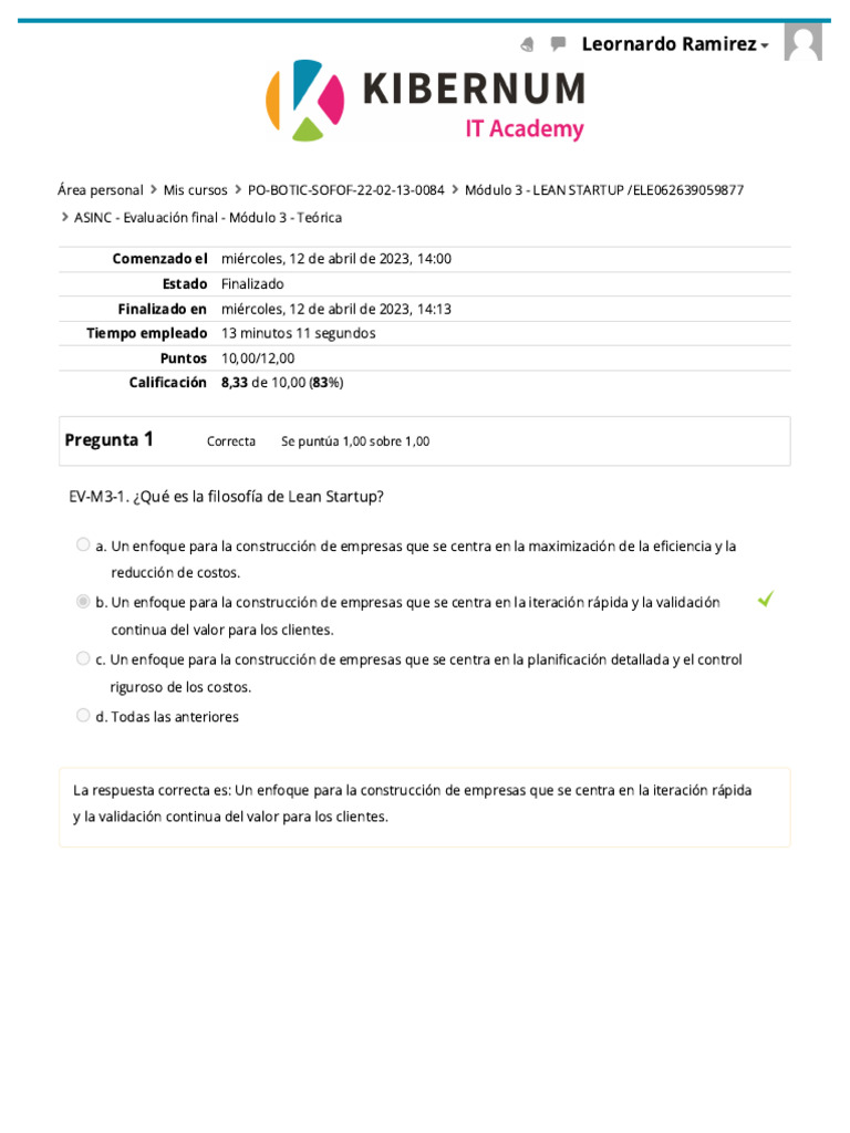 ASINC - Evaluación Final - Módulo 3 - Teórica - Revisión Del Intento ...
