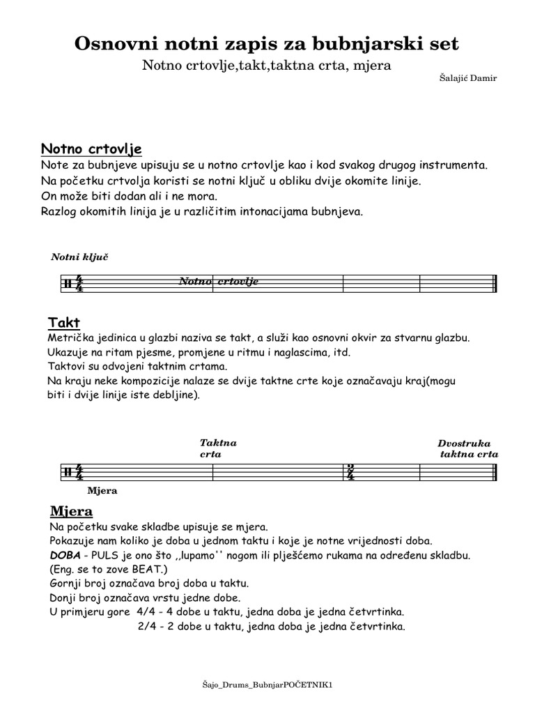 Note Za Bubanj 1 | PDF Note Za Bubanj 1 | PDF