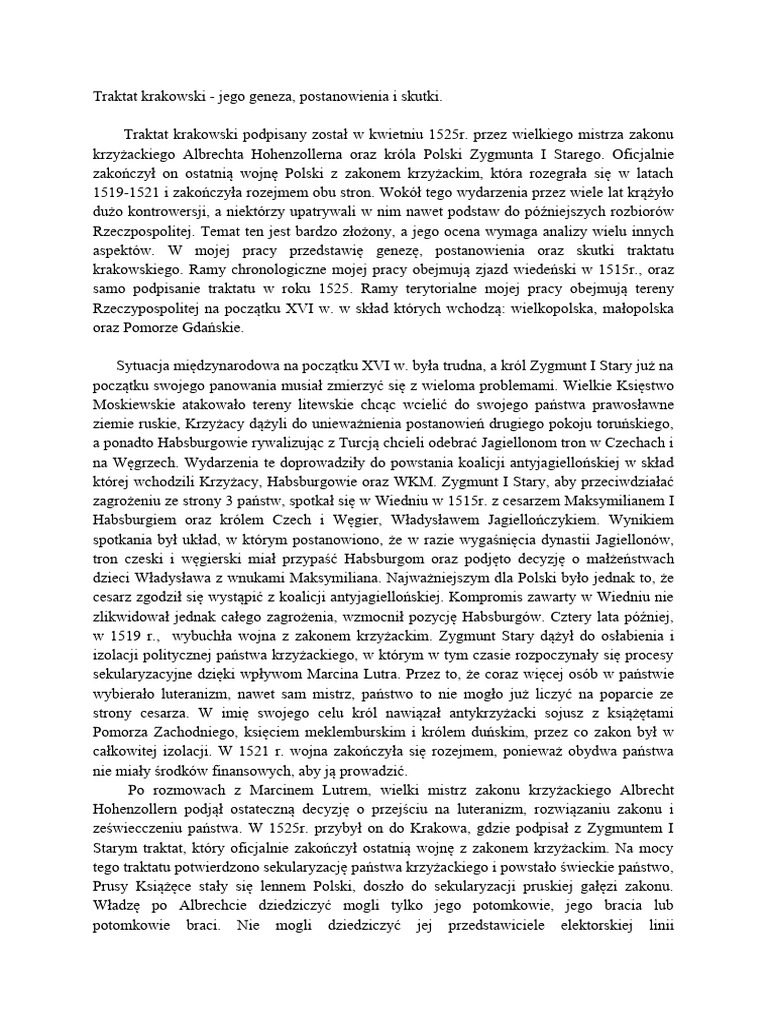 Traktat Krakowski | PDF