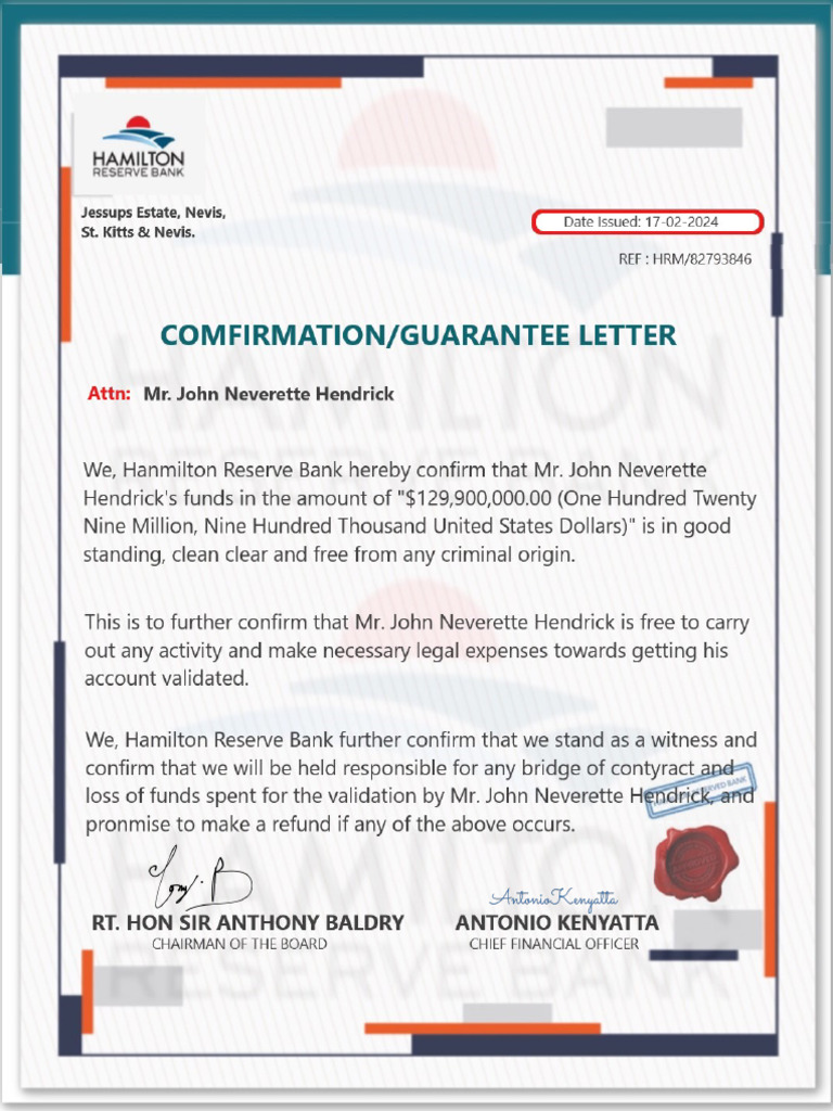 HRB Confirmation Letter | PDF