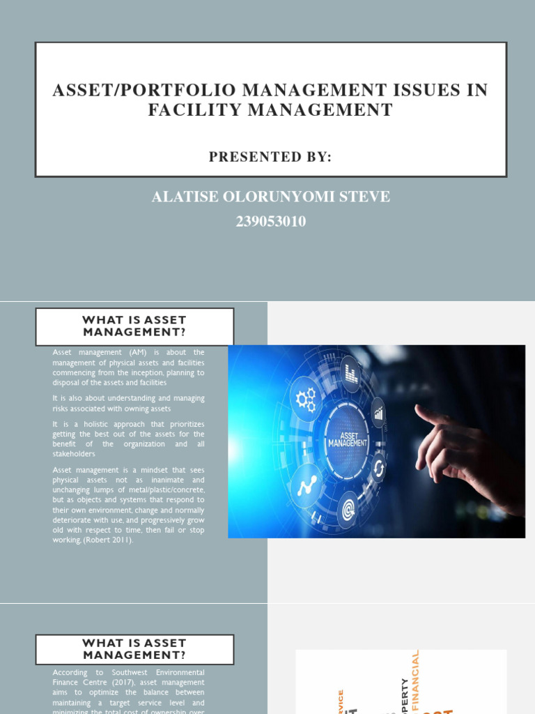 Asset-Portfolio Management Issues in Facility Management | PDF | Asset Management | Capital ...