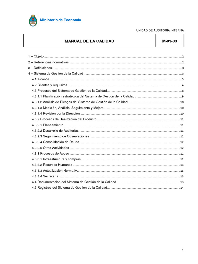 Ejemplo de Manual de Calidad UAI | PDF | Auditoría | Calidad (comercial)