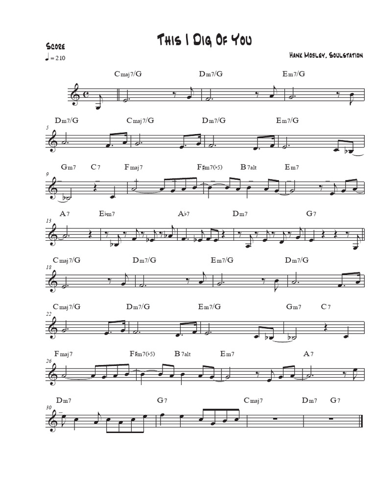 This I Dig of You - Hank Mobley - Sax Tenor - Score | PDF
