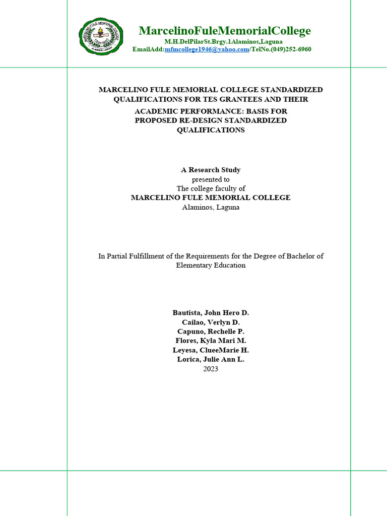 Thesis Mock Defense File | PDF | Student Financial Aid In The United ...