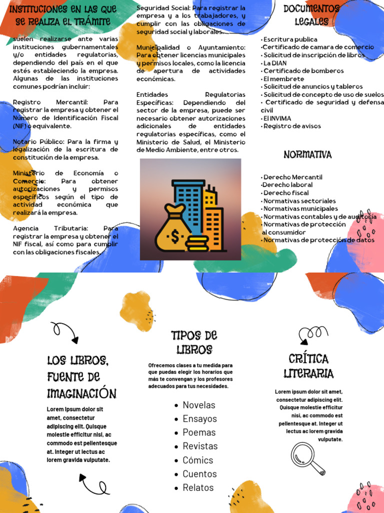 Folleto Tríptico Campaña Informativa de Fomento de La Lectura Colorido ...