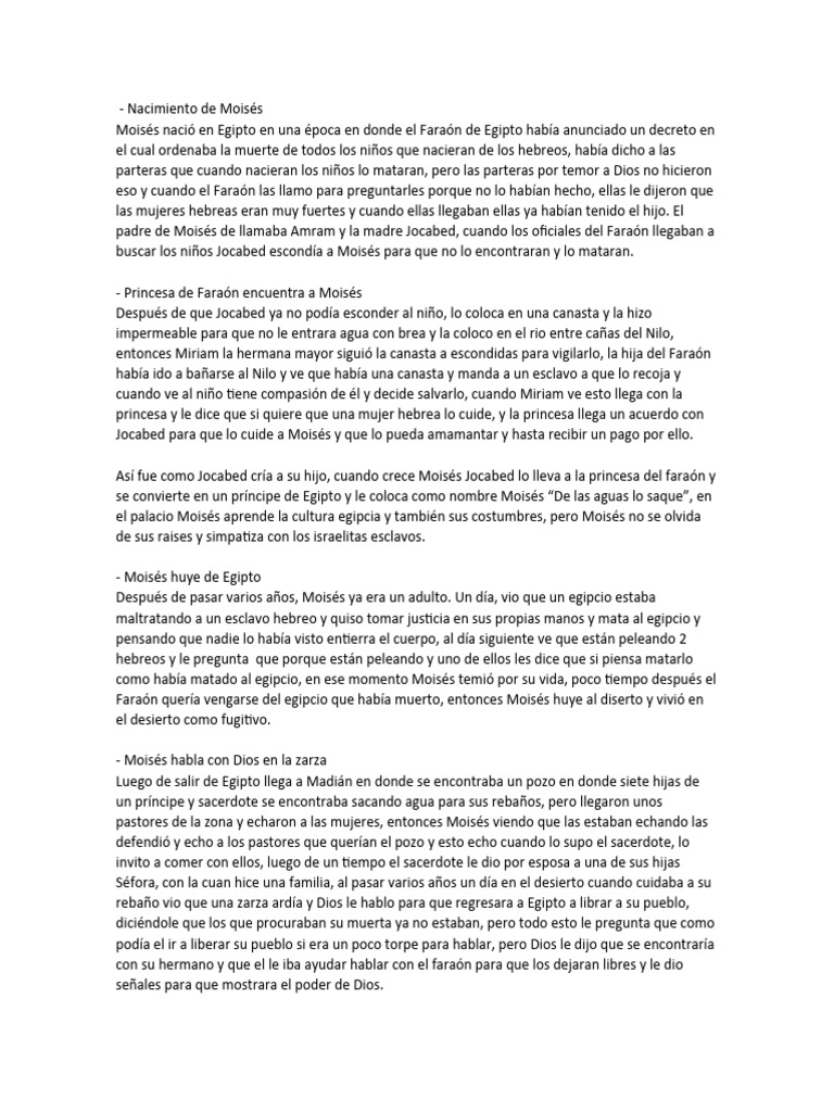 Biografia de Moisés | PDF | Moisés | Libro del éxodo