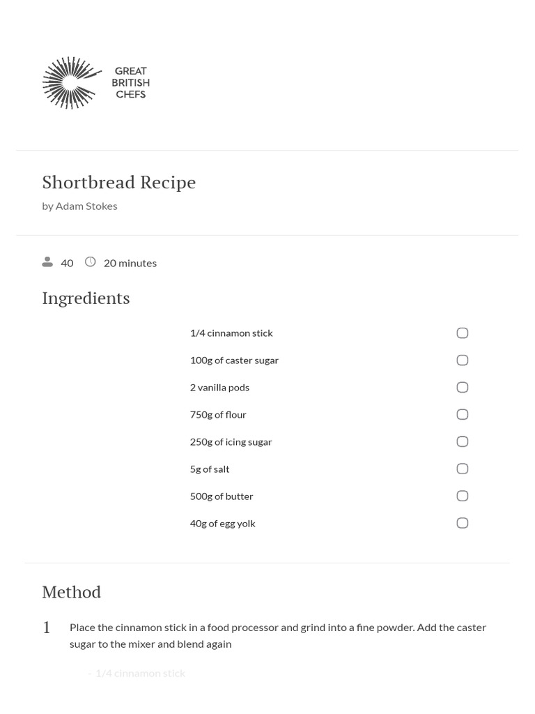 Buttery Shortbread Recipe | PDF