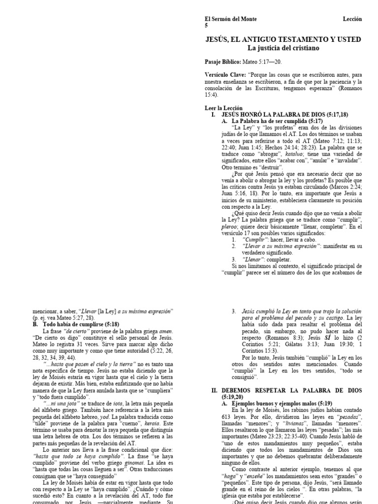 Lección 5 | PDF | Jesús | Evangelio de Mateo