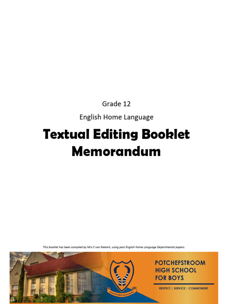 Textual Editing Memorandum Booklet | PDF | Bracket | Question