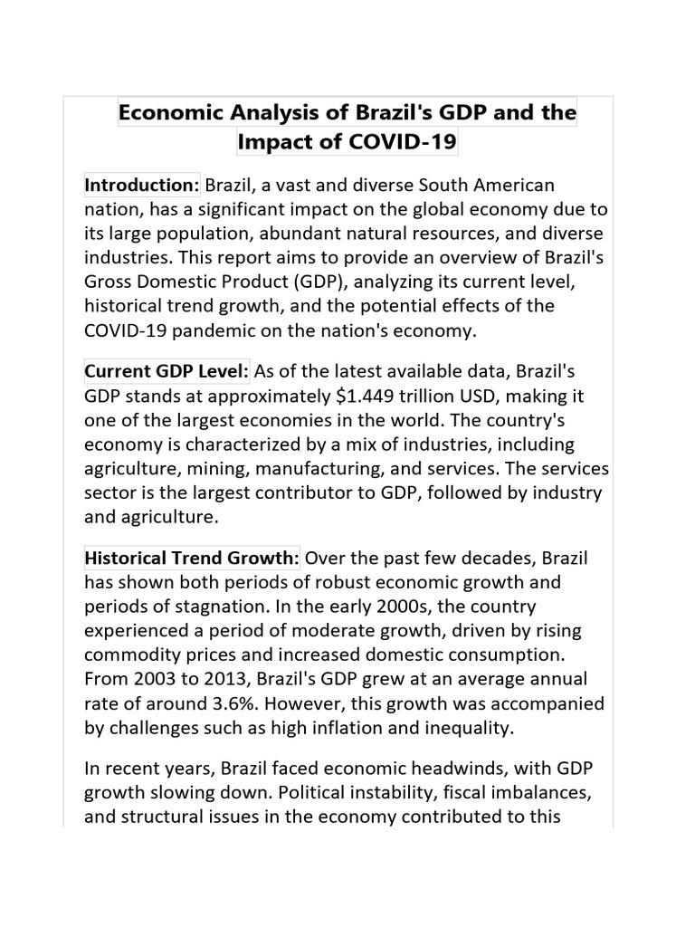 Economic Analysis of Brazil's GDP | PDF | Economic Growth | Gross ...