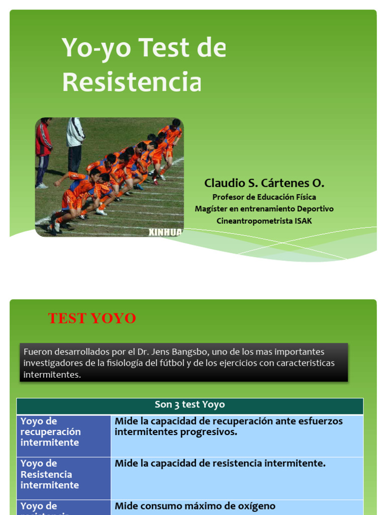 Protocolo del Test Yo-Yo de Resistencia | PDF | Ejercicio físico ...
