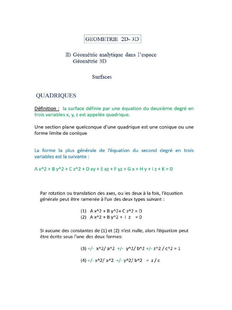 Géométrie Analytique | PDF