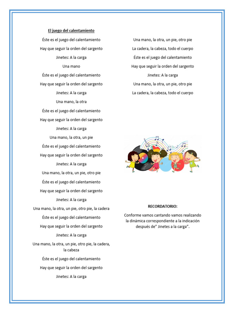 El Juego Del Calentamiento | PDF