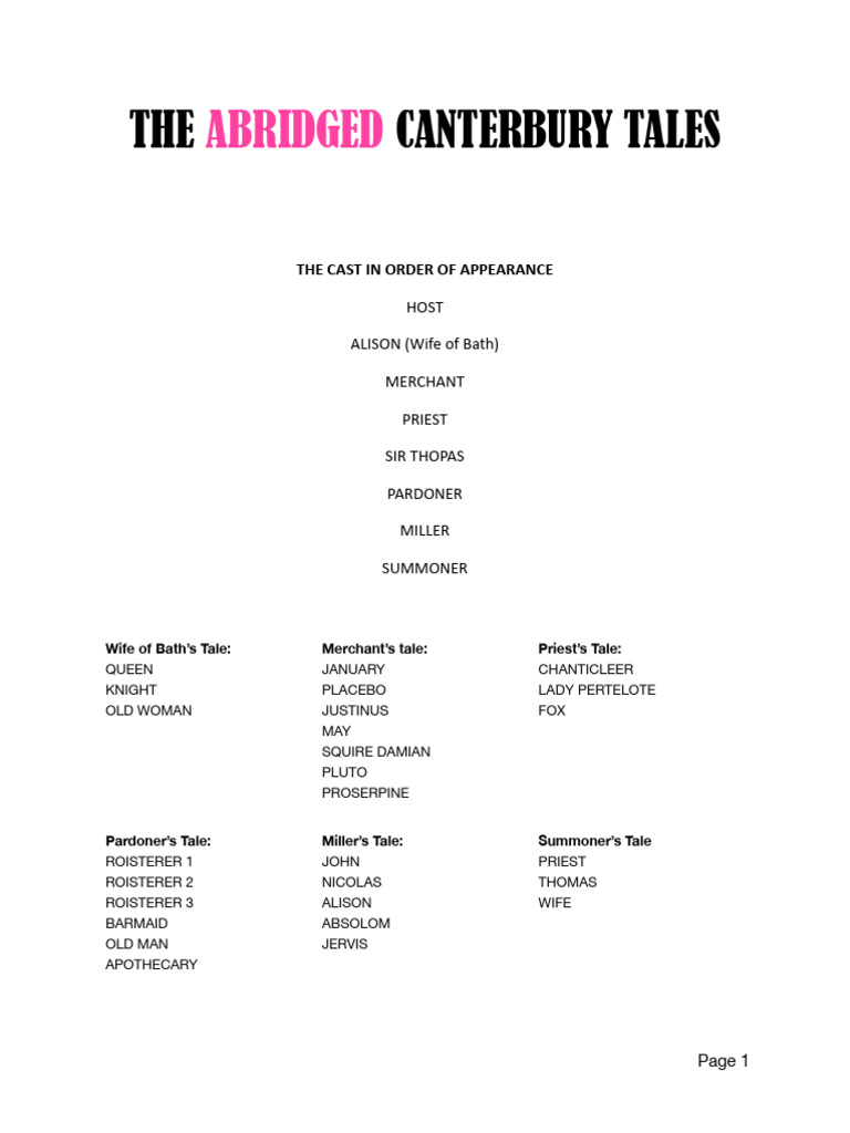 Canterbury Tales Full Length Master February 2024 | Download Free PDF ...