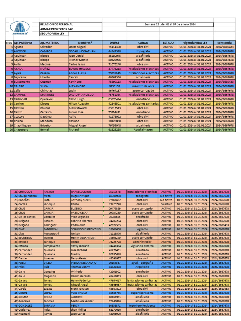 Seguro Vida Ley Enero 2024 Pdf