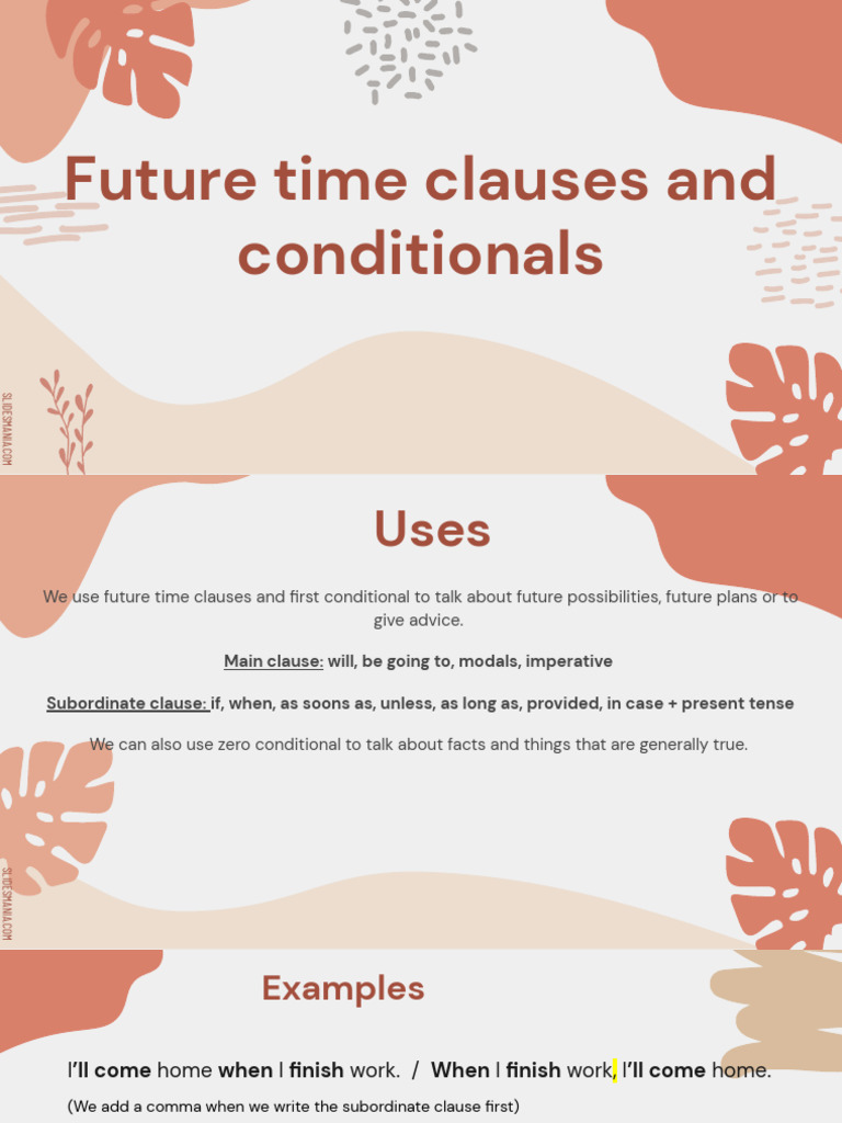 Future Time Clauses and Conditionals | PDF | Linguistic Morphology | Semantic Units