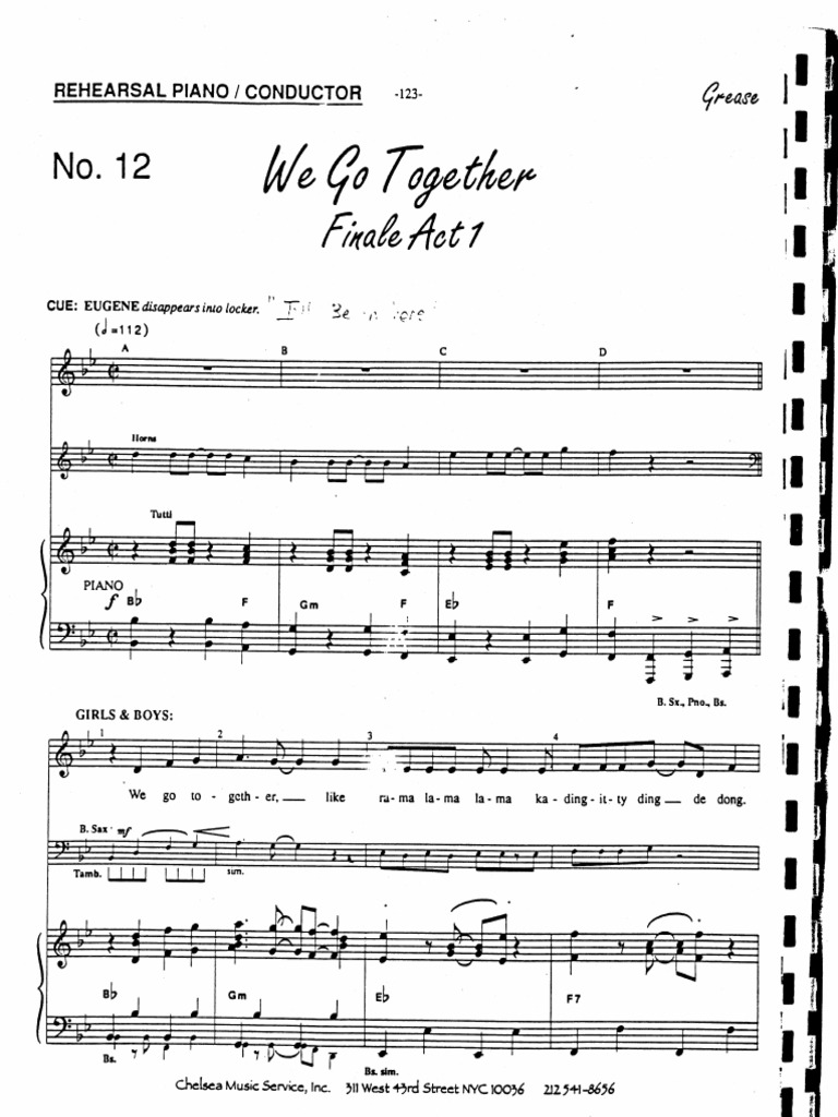 Grease - We Go Together | PDF