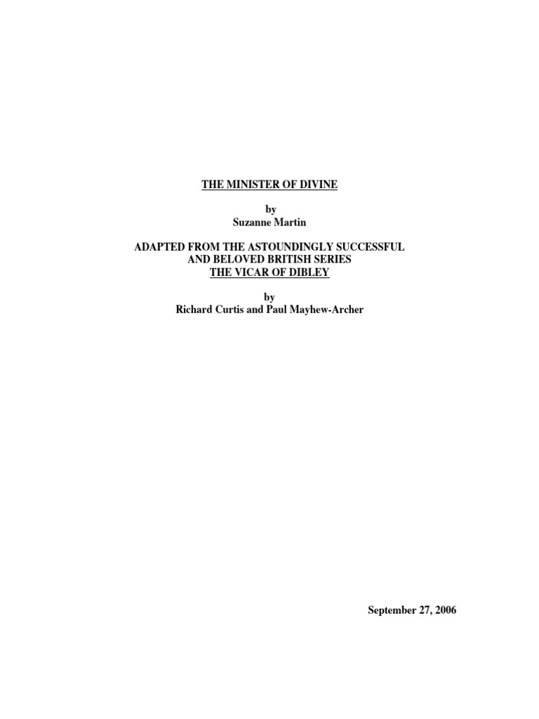 Minister of Divine 1x01 - Pilot | PDF