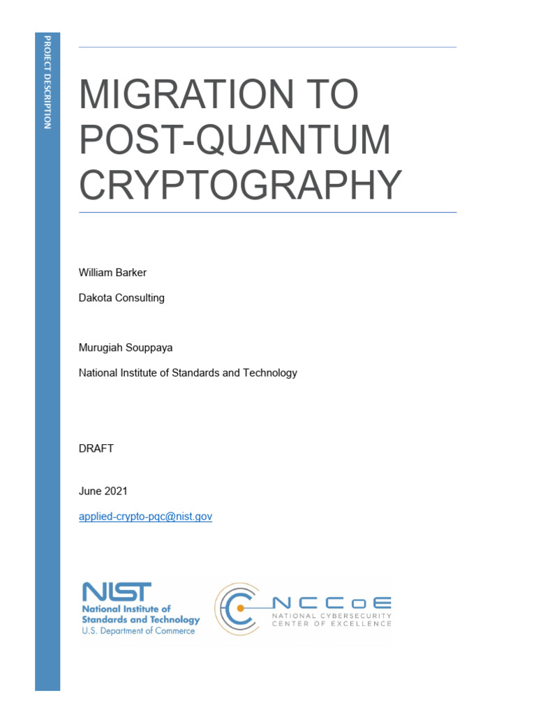 PQC Migration Project Description Draft | PDF | Cryptography | Key ... PQC Migration Project Description Draft | PDF | Cryptography | Key ...