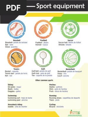 Sports Equipment Vocabulary List