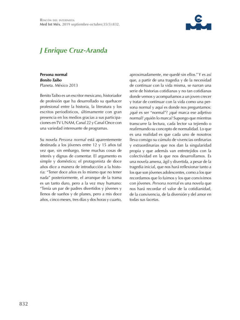 Análisis de "Persona Normal" de Taibo | PDF