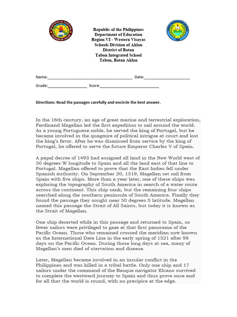 Standardized Test (Pre-Test & Post-Test) | PDF | Mount Vesuvius | Volcano