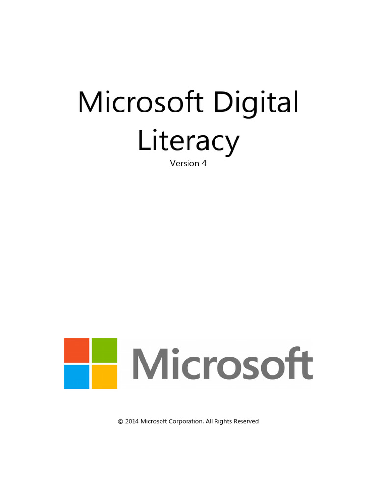 Microsoft Digital Literacy Manual Master v4 | PDF | Computer Keyboard ...