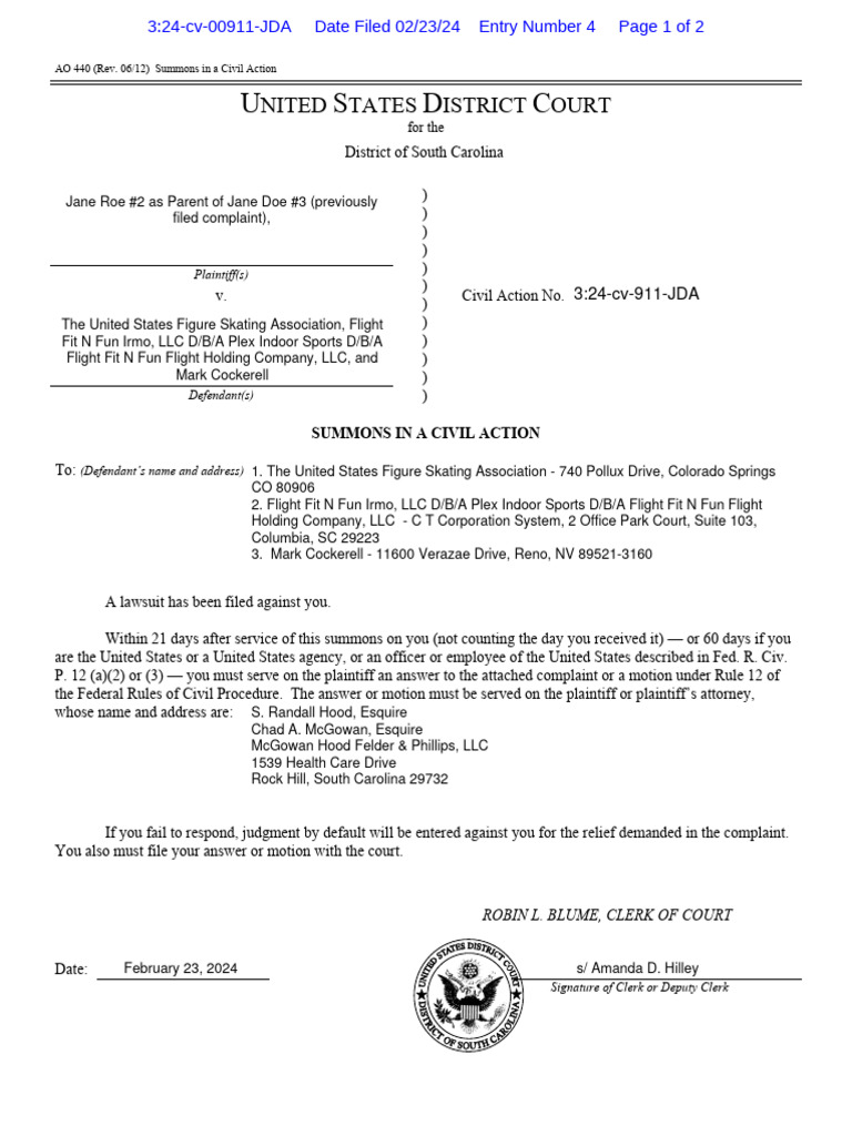 Figure Skating Lawsuit JR3 | PDF | Lawsuit | Negligence