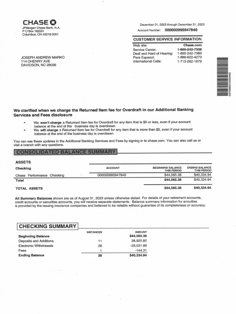 Statement Chase | PDF