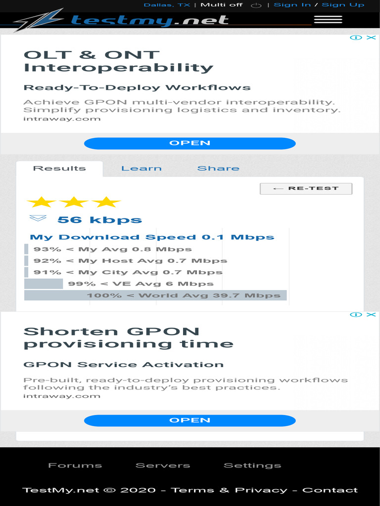 Speed Test Results | PDF | Business