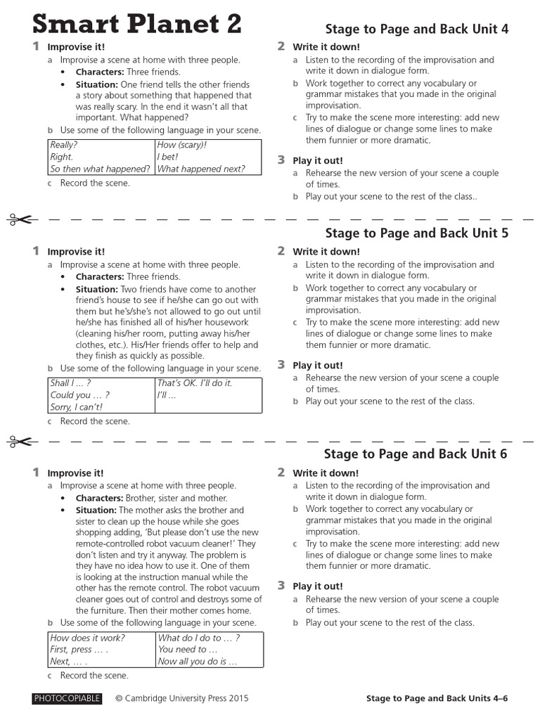 Stage To Page and Back Units 4-6 | PDF