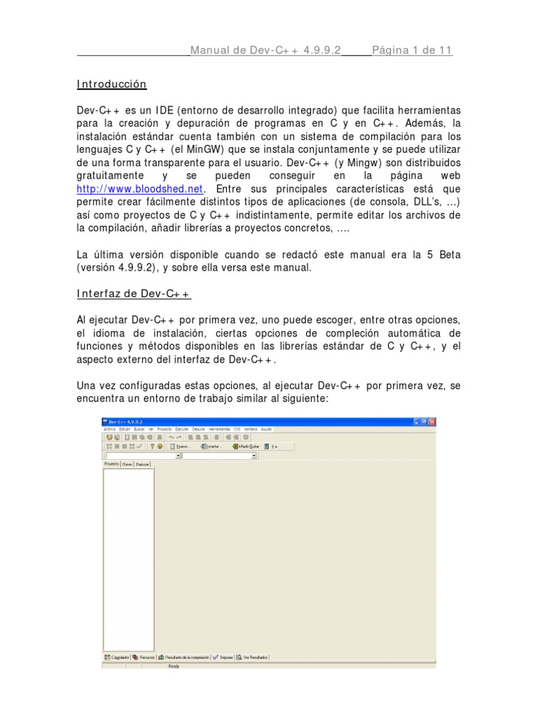 Introducción a Dev-C++ IDE | PDF | C ++ | Entorno de desarrollo integrado
