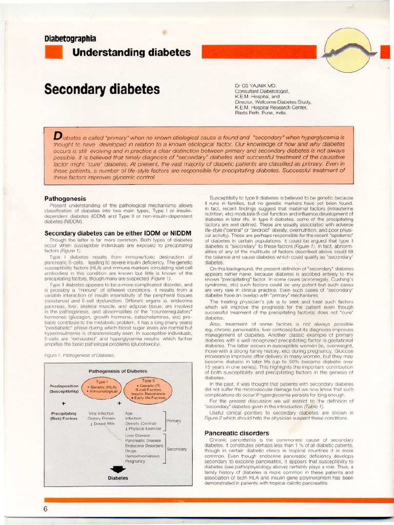 Yajnik - Secondary Diabetes. Diabetographia | PDF