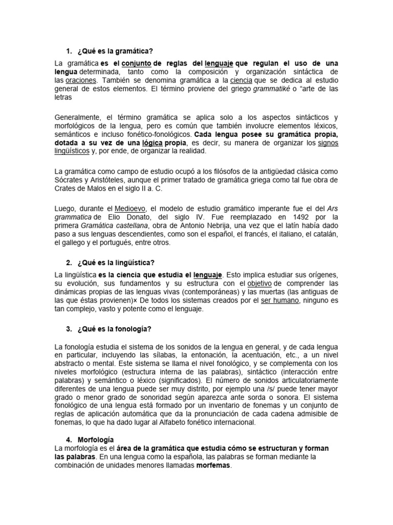 Qué Es La Gramática | PDF | Fonología | Palabra