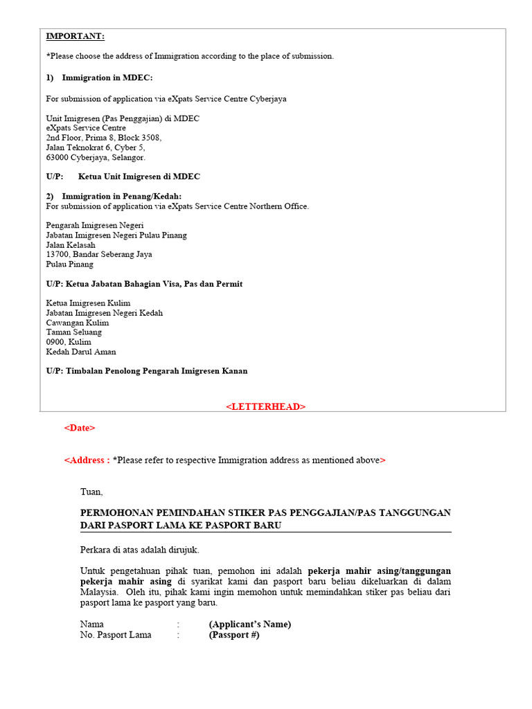 Cover Letter For Transfer of Endorsement | PDF