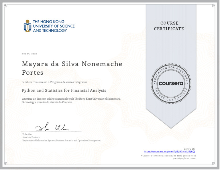 Python and Statistics For Financial Analysis - Mayara Nonemache | PDF
