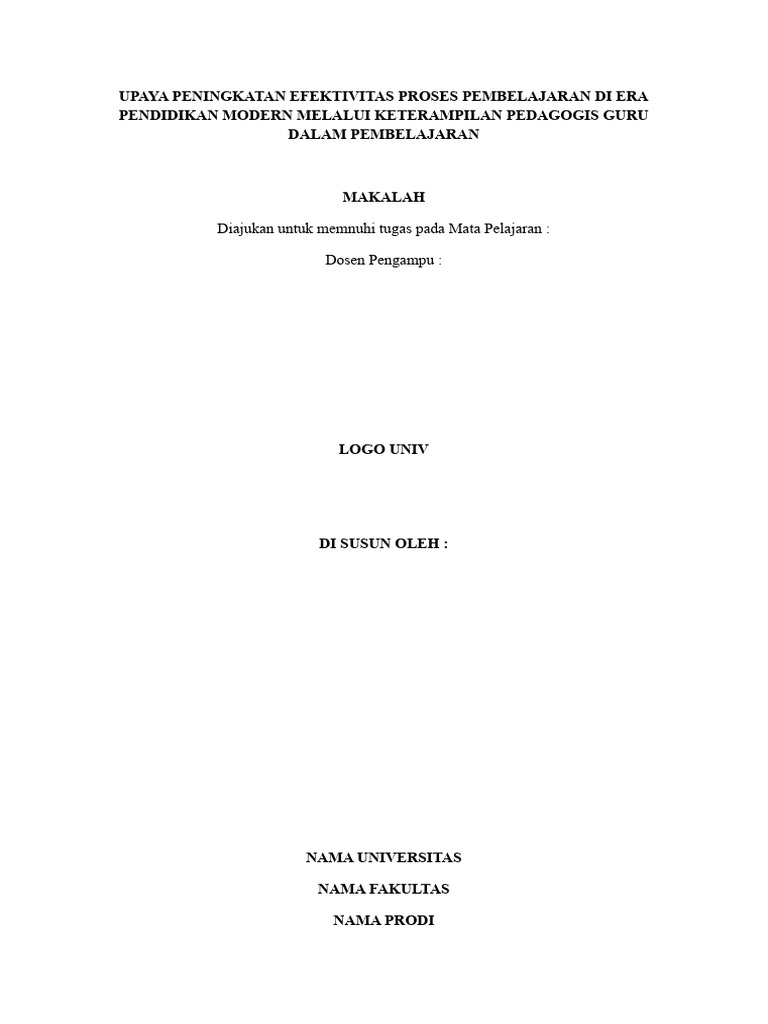 Keterampilan Pedagogis Guru Modern | PDF