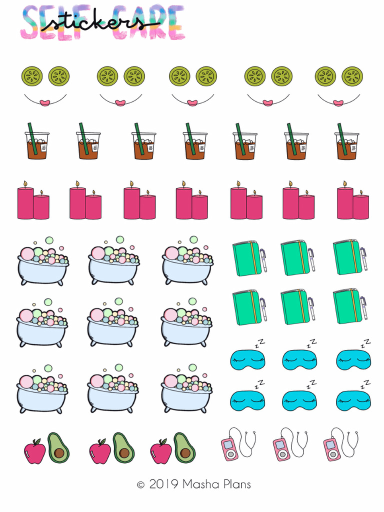 Self Care Sticker Sheet | PDF