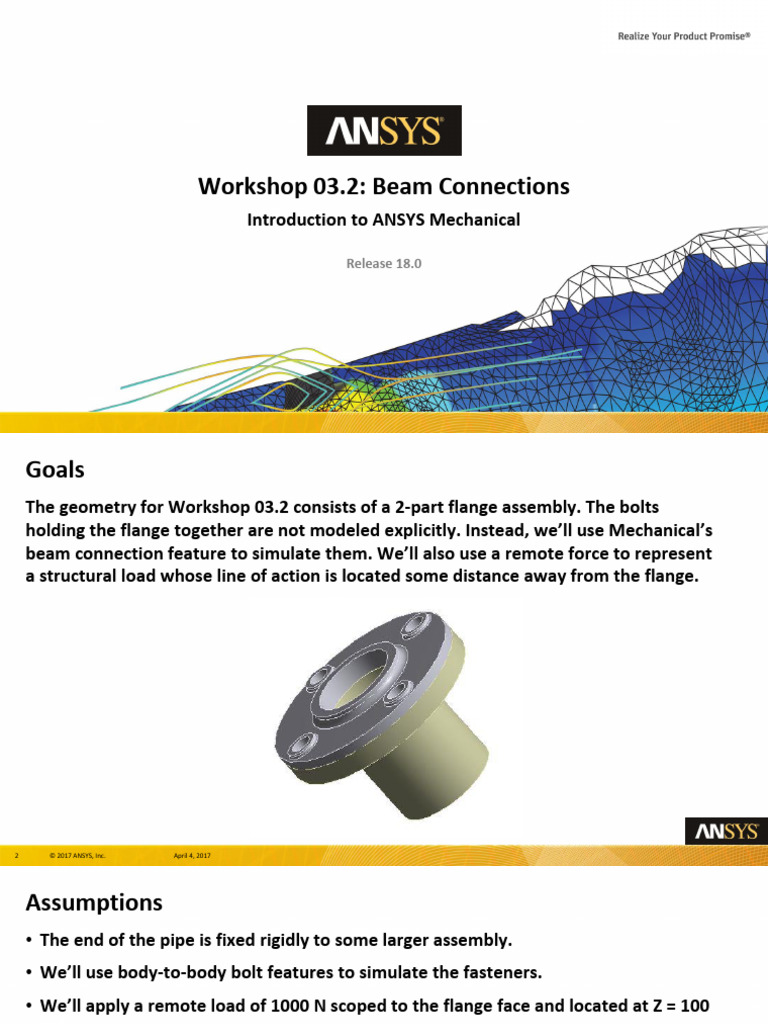 ANSYS Beam Connections Workshop | PDF | Mechanical Engineering | Mechanics