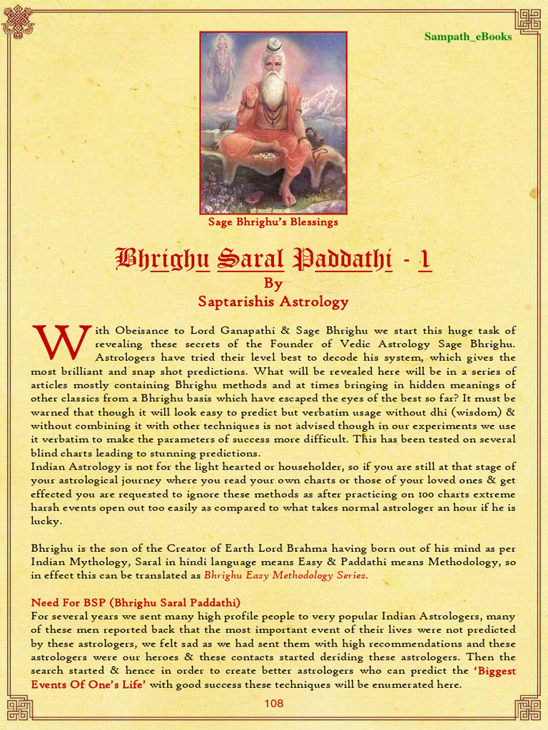 Bhrighu Saral Paddathi Insights | PDF | Planets In Astrology | Rama
