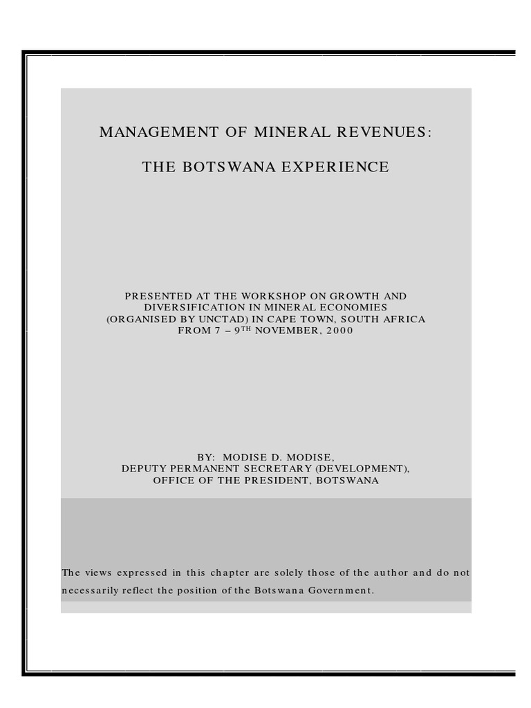 Modise Botswana | PDF | Botswana | Gross Domestic Product