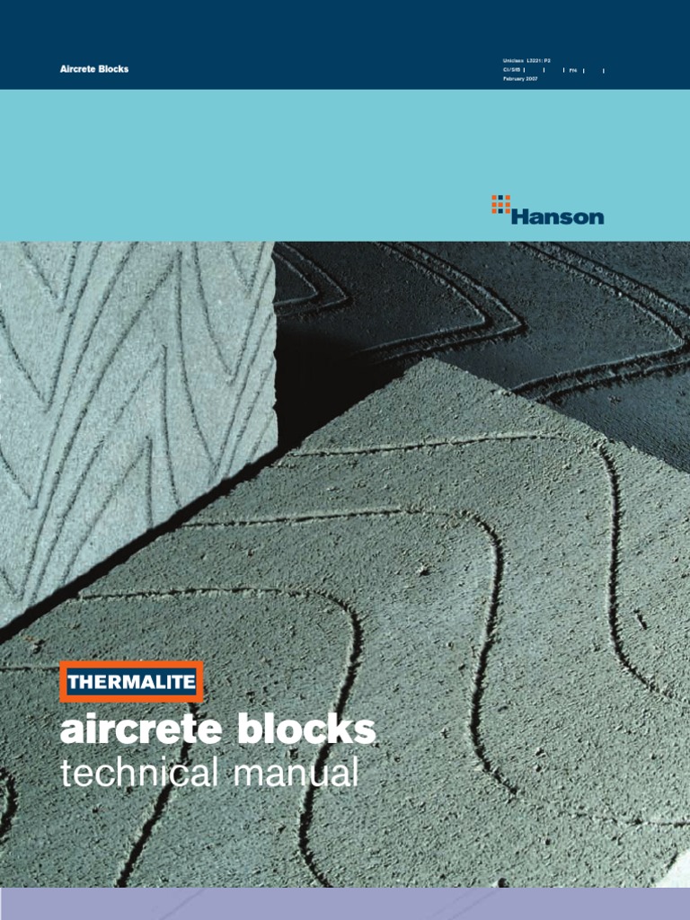 Aircrete Blocks Technical Manual | PDF | Masonry | Concrete