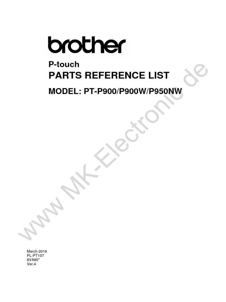 Parts Reference List: P-Touch | PDF
