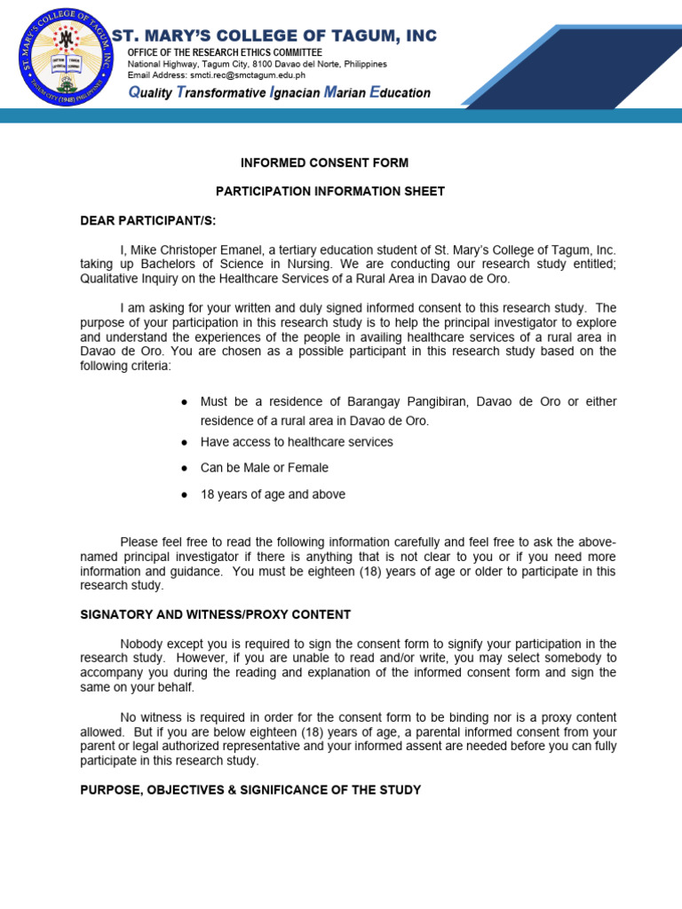 Emanel Et - Al Informed Consent Form English | Download Free PDF ...