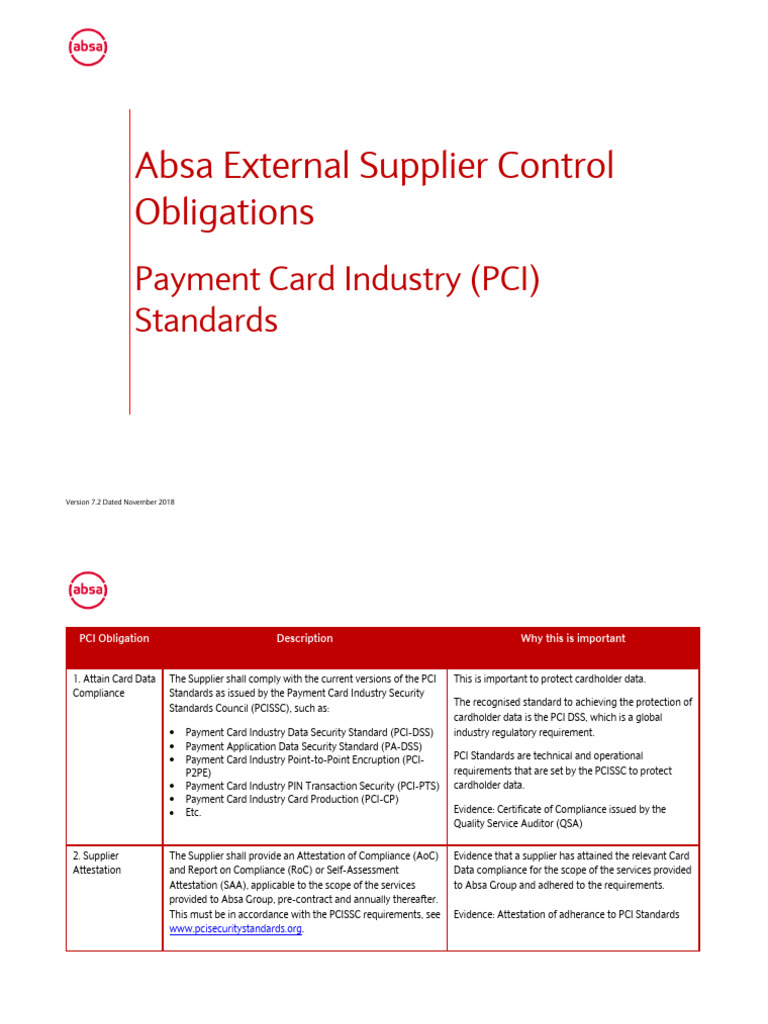 PCI Compliance Obligations for Suppliers | PDF | Payment Card Industry ...