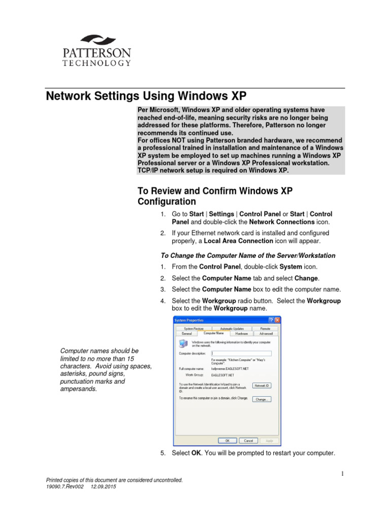 Network Settings Using Windows XP 2015 | PDF | Ip Address | Microsoft ...